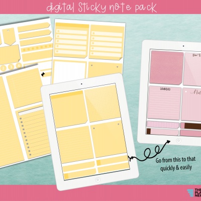 Digital Sticky Note Pack : The Planner Nerd PLR